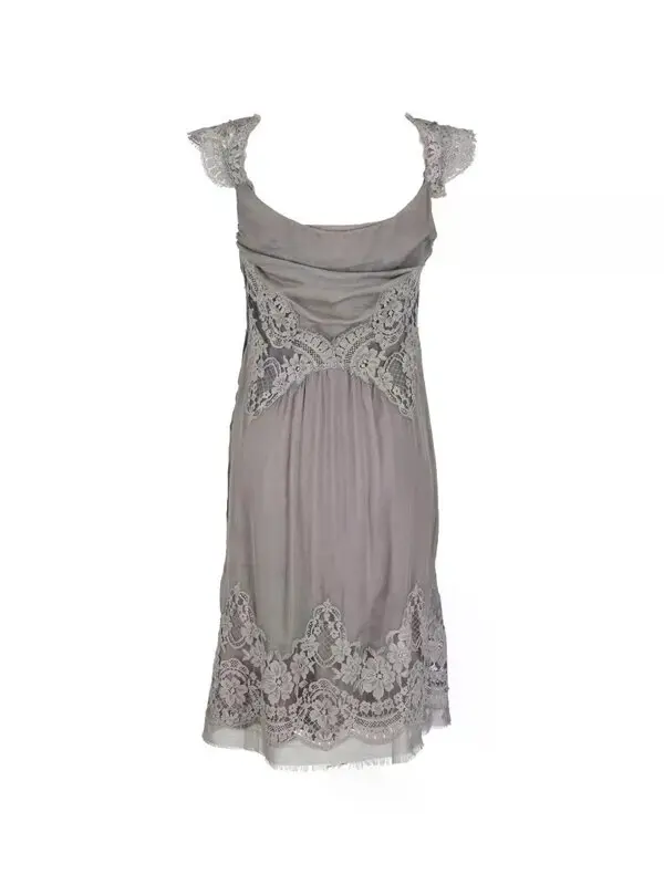 Alberta Ferretti Lace-panelled Mid Silk Dress