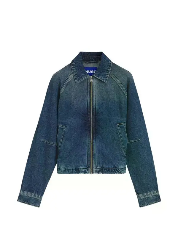 Hugo Grady B Zippered Bomber Jacket In Denim