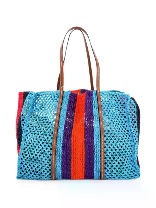 Gucci Interlocking G Web Raffia Medium Tote Bag