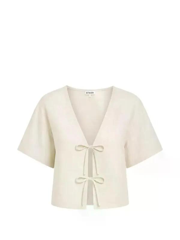 Staud Ava Bow-fastening Blouse - Neutrals