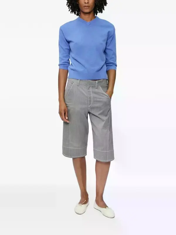 6397 Elbow Cashmere V-neck Sweater