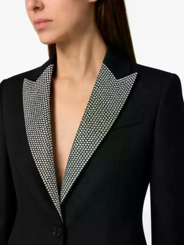 Philipp Plein Single Breasted Fit Blazer Crystal Strass