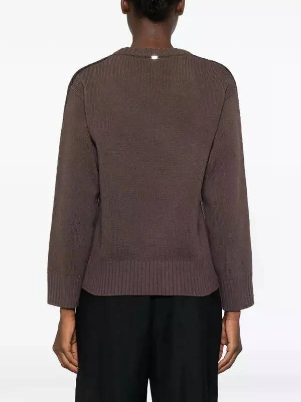 Herno Contrast-stripe Ribbed-trim Sweater