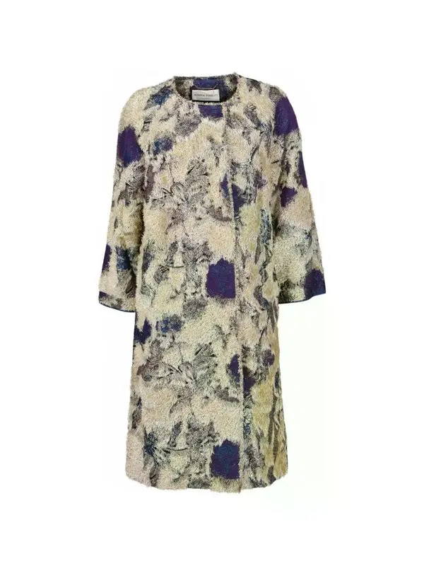 Alberta Ferretti Floral-jacquard Textured Coat