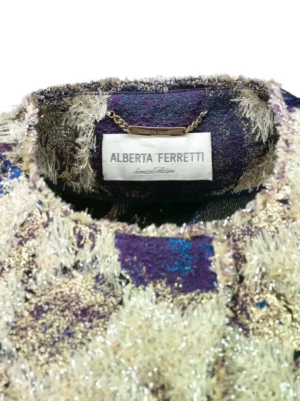 Alberta Ferretti Floral-jacquard Textured Coat