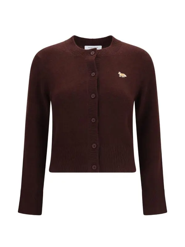 Maison Kitsuné Baby Fox Wool Cardigan - Brown