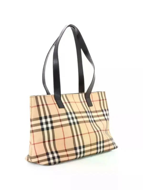 Burberry Vintage House Check Canvas Tote Bag
