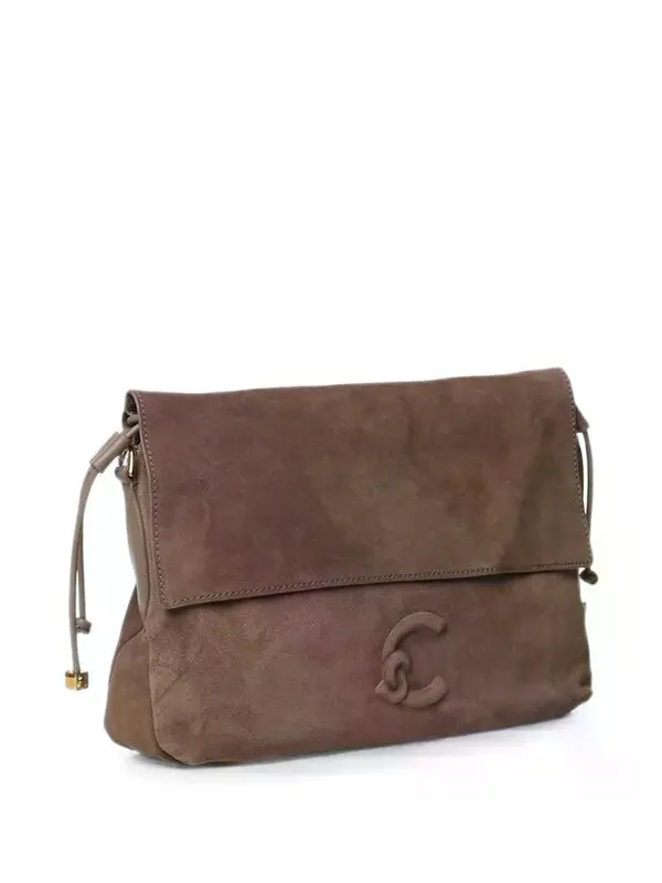 COCCINELLE Small Lidia Suede Logo-embossed Shoulder Bag - Brown