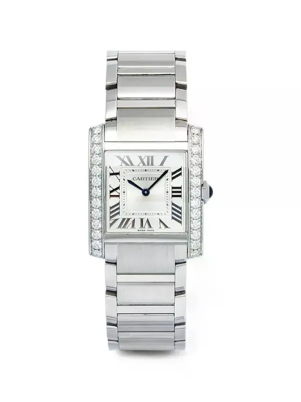 Cartier Tank Française 28mm Diamond Watch - Silver