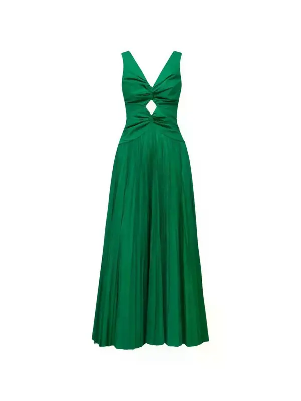 Simkhai Vivianne Cutout Pleated Maxi Dress - Green