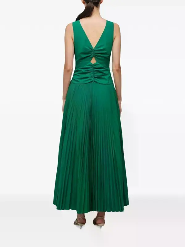 Simkhai Vivianne Cutout Pleated Maxi Dress - Green