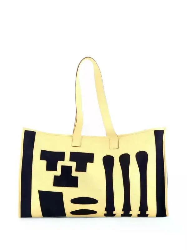 Hermès Petit H Skeleton Toile And Leather Tote Bag