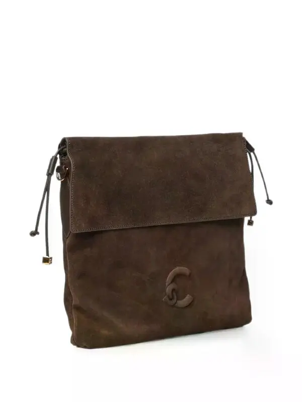 COCCINELLE Suede Shoulder Bag With Logo Patch