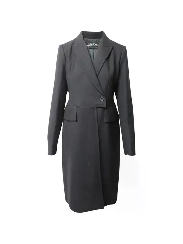 TOM FORD Notched-lapel Wool Coat Dress - Black