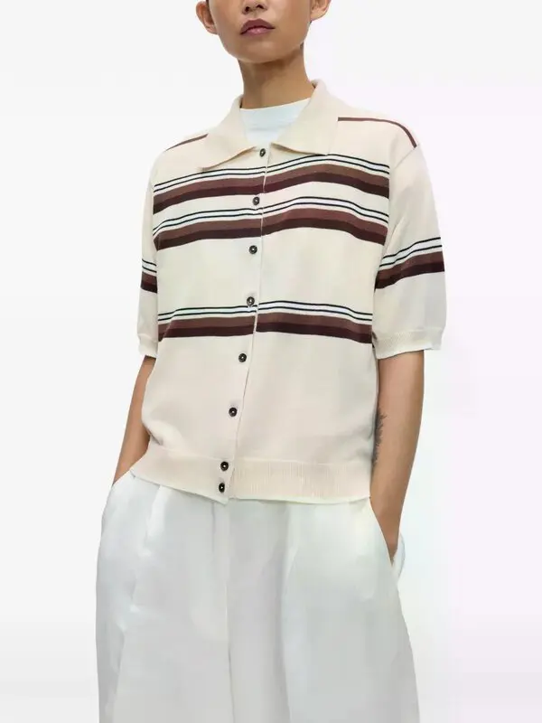 CORDERA Striped Short-sleeve Polo Shirt