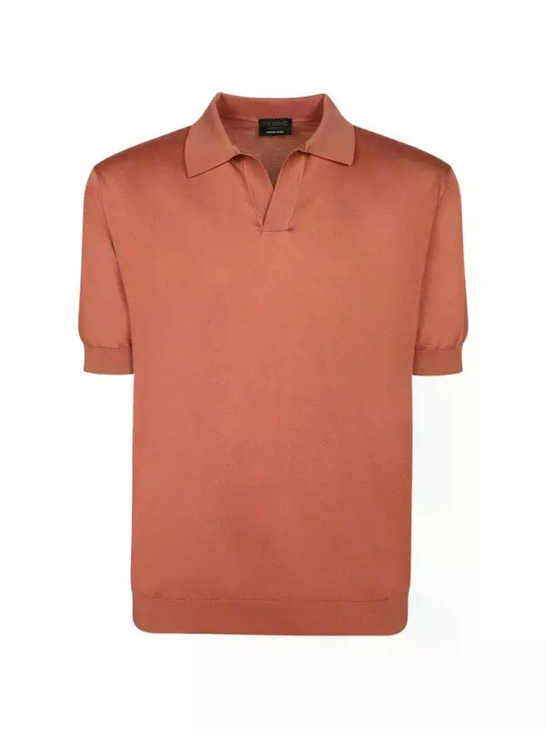 DELL'OGLIO Short-sleeve Polo-collar T-shirt - Orange
