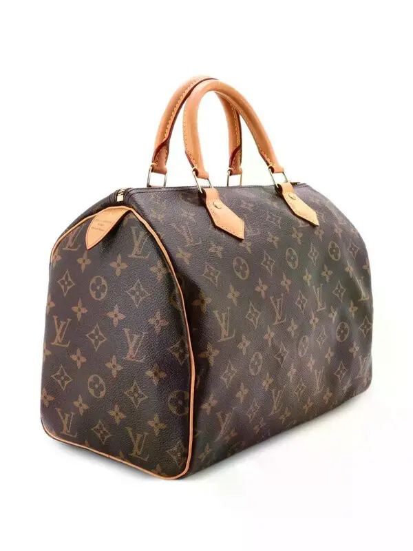 LOUIS VUITTON Speedy Handbag Monogram Canvas 30 Satchel - Brown