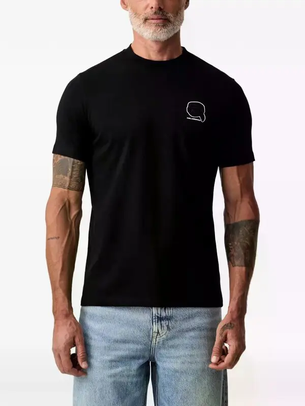 Karl Lagerfeld Logo-patch Crew-neck T-shirt - Black