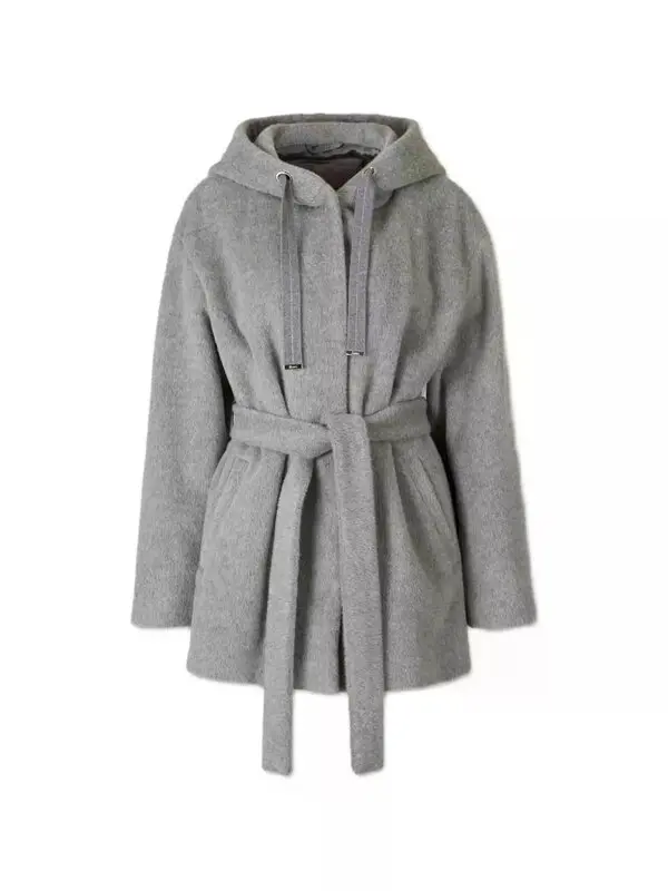 Herno Hooded Belted Jacket - Grey