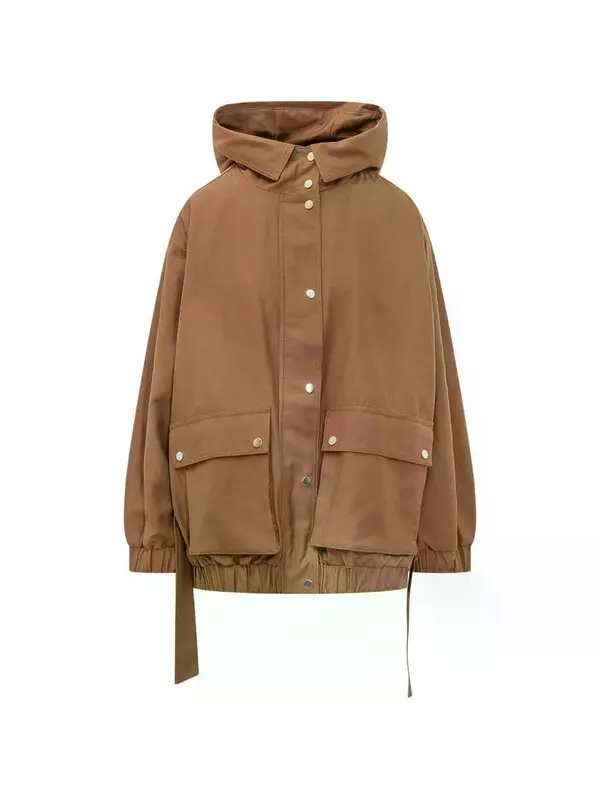 OOF WEAR Hooded Waxed-cotton Parka - Brown