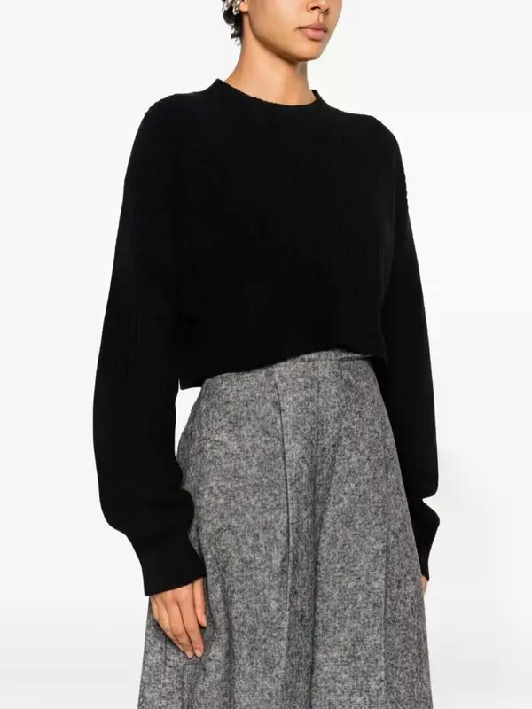 UMA WANG Ribbed-knit Cropped Sweater