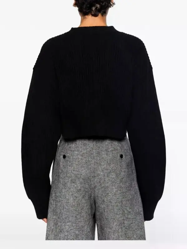 UMA WANG Ribbed-knit Cropped Sweater