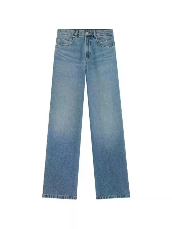 BOSS Marlene High-waisted Regular-fit Jeans In Cross-hatch Denim - Blue