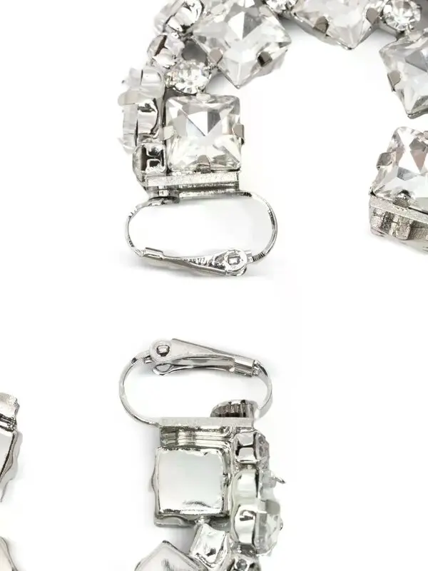 Patrizia Pepe Crystal Embellished Hoop Earrings