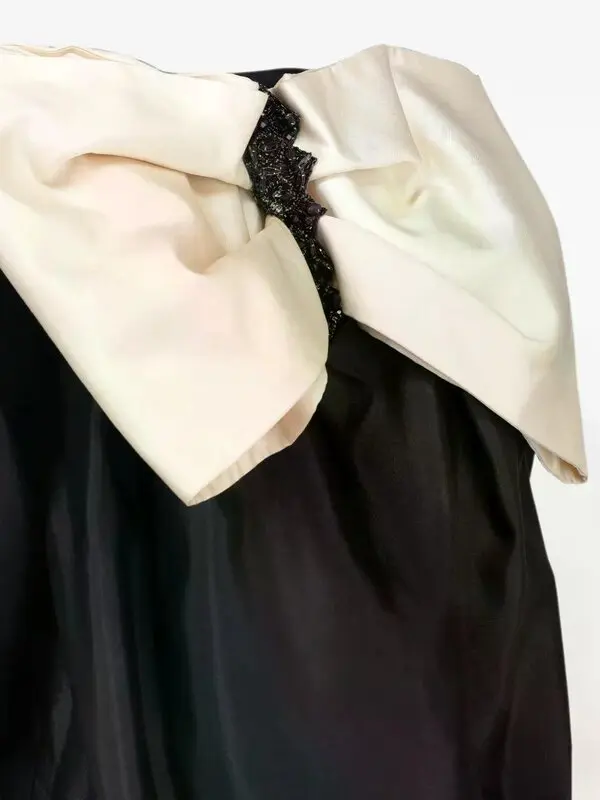 Vintage Bow-detail Off-shoulder Mini Dress