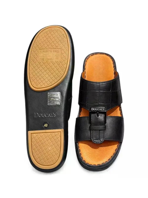 DOUCAL'S Croc-effect Buckle-fastening Sandals