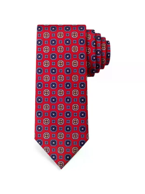 BONA FURTUNA Geometric-print Tie - Red