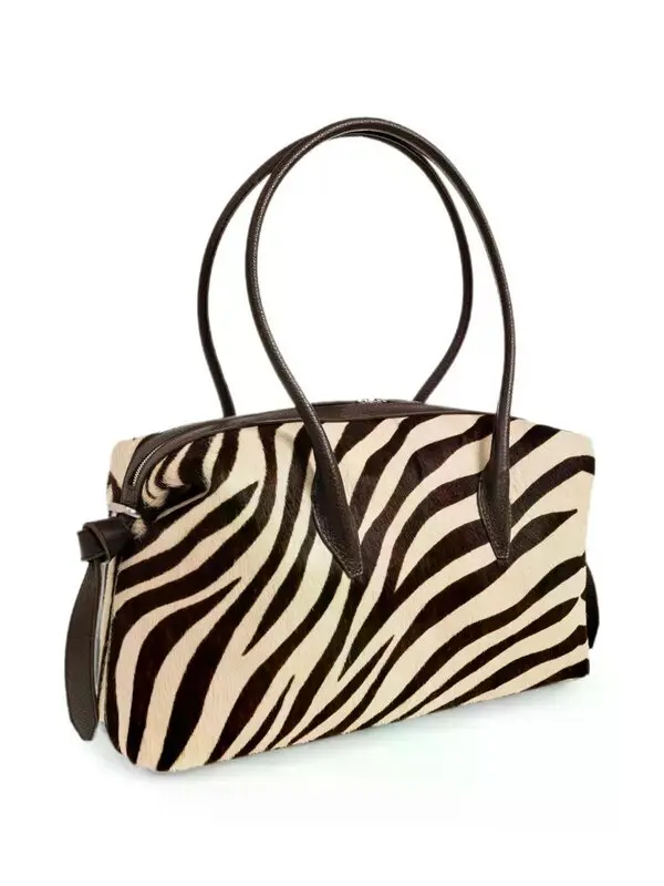 Yuzefi Brioche Duffle Zebra-print Shoulder Bag