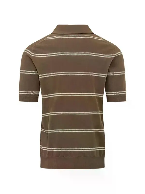 HOSIO Striped Cotton Polo Shirt