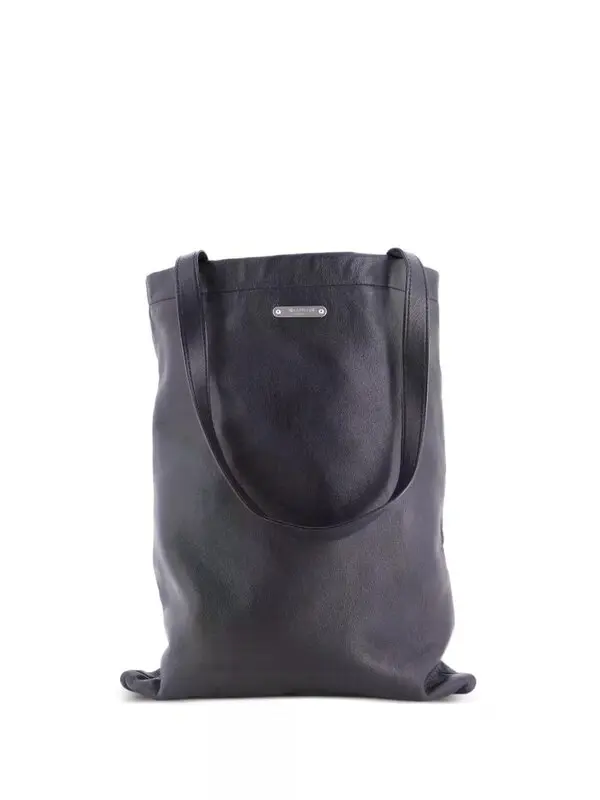 Saint Laurent Bold Leather Medium Tote Bag - Black