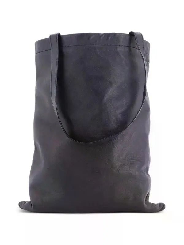 Saint Laurent Bold Leather Medium Tote Bag - Black