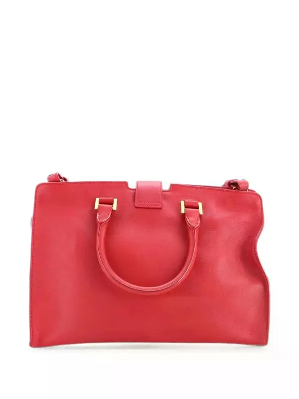Saint Laurent Classic Y Cabas Leather Small Satchel - Red