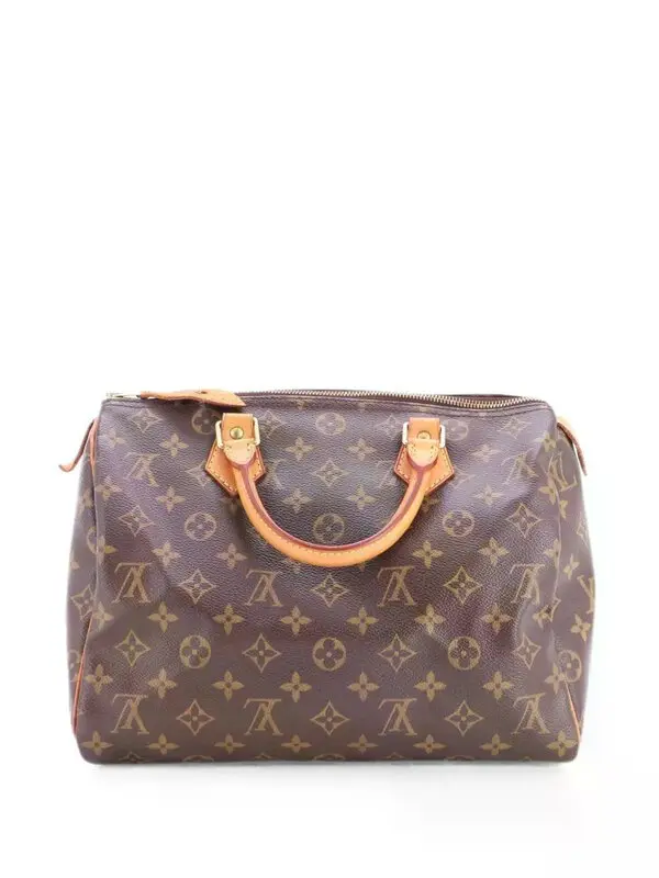 LOUIS VUITTON Speedy Handbag Monogram Canvas 30 Satchel - Brown