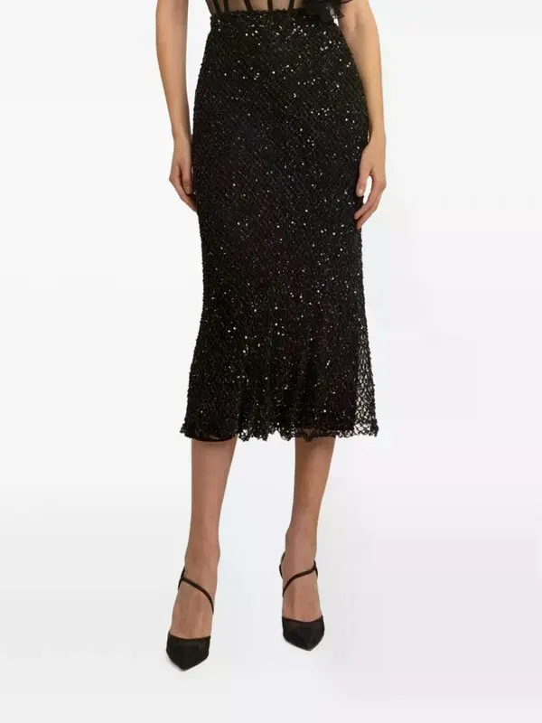 GEMY MAALOUF Beaded Midi Skirt