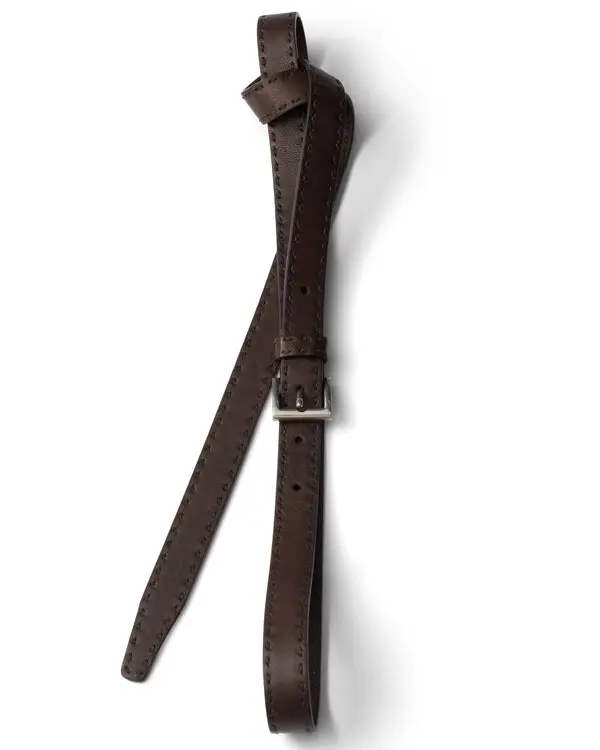 Prada Antiqued Leather Belt