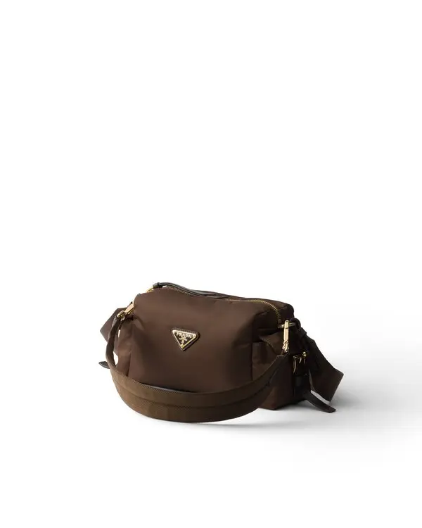 Prada Re-nylon And Leather Shoulder Bag - Sienna