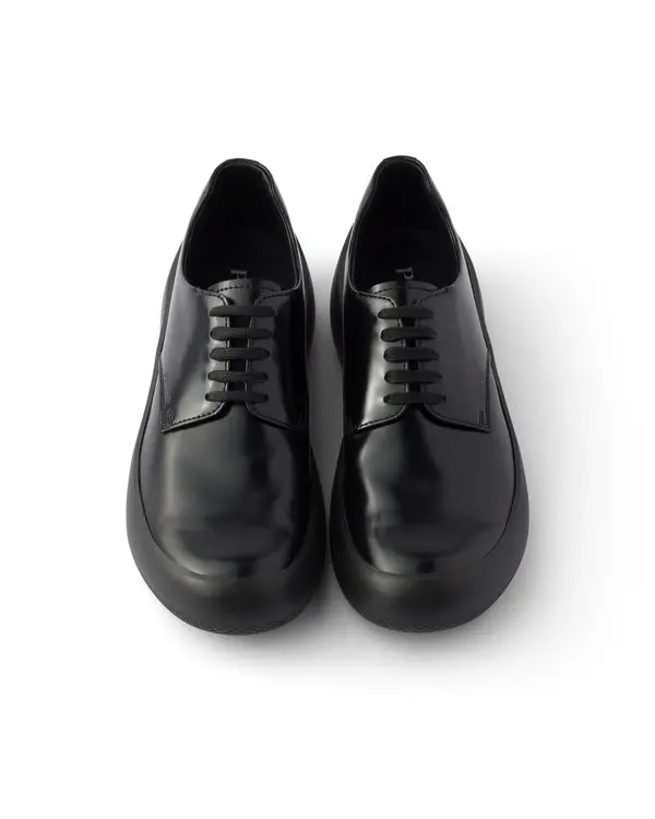 Prada Brushed Leather Laced Shoes