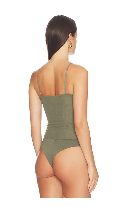 L'Agence Gelina Ruched Bodysuit - Olive