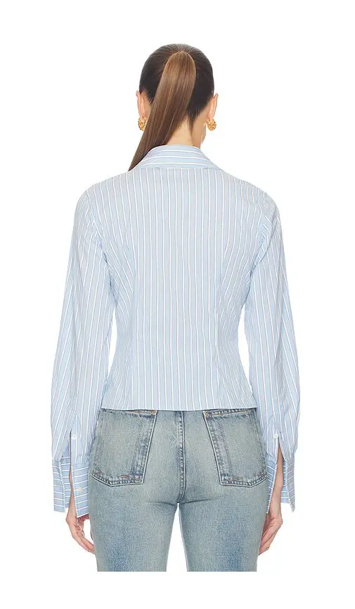 HELSA Stripe Poplin Fitted Shirt - Blue