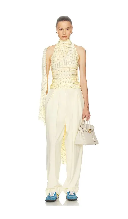 HELSA Natasha Silk Halter In . Also - Yellow
