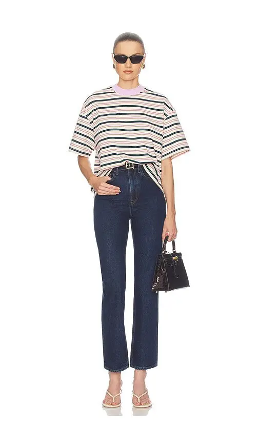 HELSA The Boxy Tee In Stripe In . Also