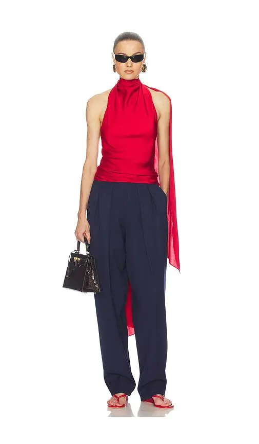 HELSA Natasha Silk Halter In . Also