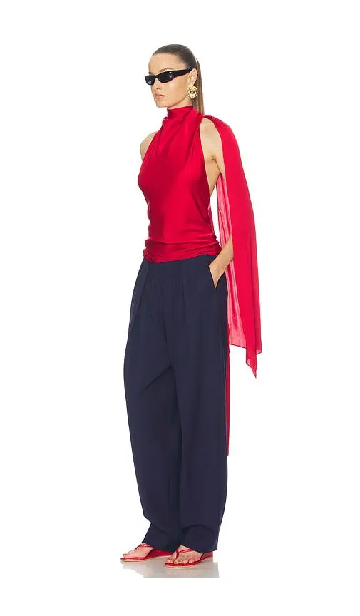 HELSA Natasha Silk Halter In . Also