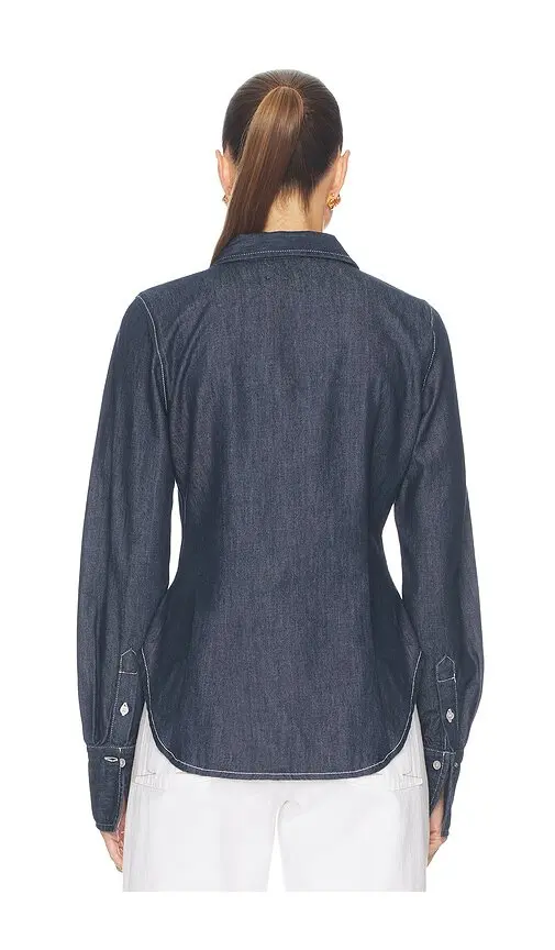HELSA Denim Fitted Shirt In . Also