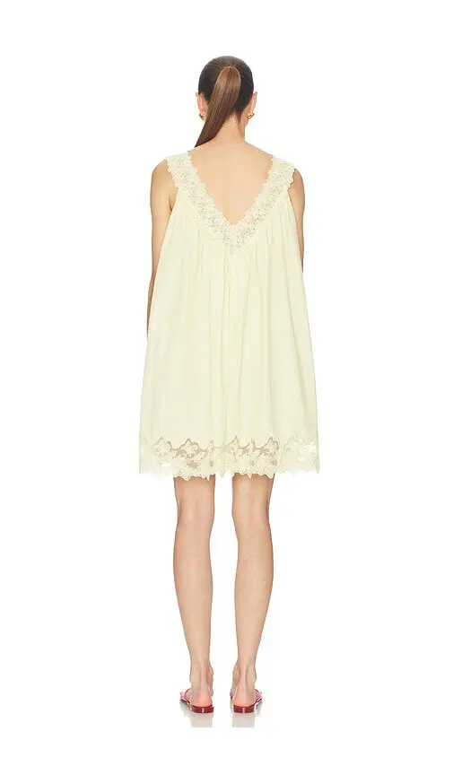 HELSA Mini Dress With Lace Detail - Yellow