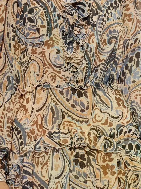 Etro Paisley-print Ruffled Dress - Neutrals